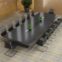China Large Rounded Corner Black Conference Table for Creative Training in Hotel and Hospital for sale