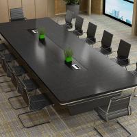 China Large Rounded Corner Black Conference Table for Creative Training in Hotel and Hospital for sale