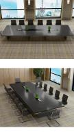 China Large Rounded Corner Black Conference Table for Creative Training in Hotel and Hospital for sale