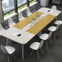 China Modern Simple Long Table Wood Style PANEL Conference Table for Company Training Study for sale