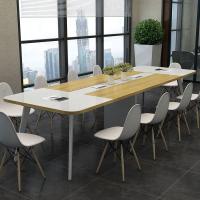 China Modern Simple Long Table Wood Style PANEL Conference Table for Company Training Study for sale