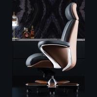 China Adjustable Lifting Function Lift Chair Italian Light Luxury Leather Boss Office Chair for sale