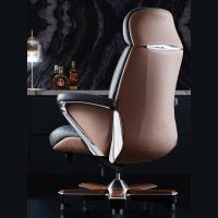 China Adjustable Lifting Function Lift Chair Italian Light Luxury Leather Boss Office Chair for sale