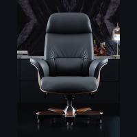 China Adjustable Lifting Function Lift Chair Italian Light Luxury Leather Boss Office Chair for sale