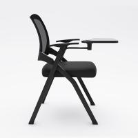 China Office Upholstered Foldable Training Chair with Mesh Writing Pad and Tablet Arm for sale