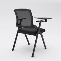 China Office Upholstered Foldable Training Chair with Mesh Writing Pad and Tablet Arm for sale