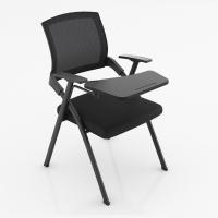 China Office Upholstered Foldable Training Chair with Mesh Writing Pad and Tablet Arm for sale