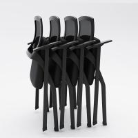 China Office Upholstered Foldable Training Chair with Mesh Writing Pad and Tablet Arm for sale