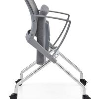 China Foldable PP Plastic Mesh Fabric School Student Training Chair with Wheel and No Handrail for sale
