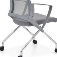 China Foldable PP Plastic Mesh Fabric School Student Training Chair with Wheel and No Handrail for sale