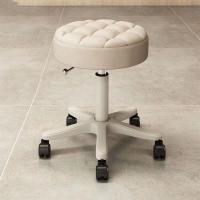 China Adjustable Lifting Function Fabric Makeup Stool with Backrest and Revolving Design for sale