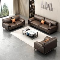 China Contemporary Leather Office Conference Room Sectional Sofa Set 1 1 2 with Tea Table OEM for sale