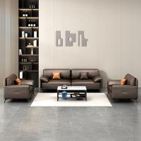 China Contemporary Leather Office Conference Room Sectional Sofa Set 1 1 2 with Tea Table OEM for sale