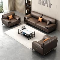 China Contemporary Leather Office Conference Room Sectional Sofa Set 1 1 2 with Tea Table OEM for sale