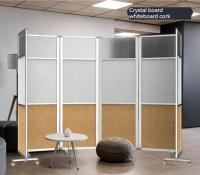 China Modern Portable Office Room Divider on Wheels with Folding Screen Partition Wall for sale