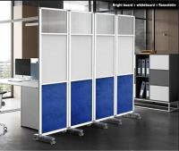 China Modern Portable Office Room Divider on Wheels with Folding Screen Partition Wall for sale