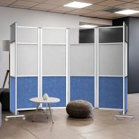 China Modern Portable Office Room Divider on Wheels with Folding Screen Partition Wall for sale