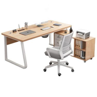 China Commercial Furniture Simple Modern Wooden Office Desk and Chair with File Cabinet for sale