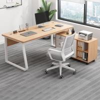 China Commercial Furniture Simple Modern Wooden Office Desk and Chair with File Cabinet for sale