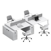 China Office Furniture White Simple Computer Desk for 6 People in Business Premises for sale