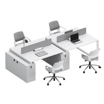 China Office Furniture White Simple Computer Desk for 6 People in Business Premises for sale
