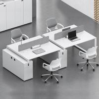 China Office Furniture White Simple Computer Desk for 6 People in Business Premises for sale