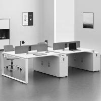 China Office Furniture White Simple Computer Desk for 6 People in Business Premises for sale