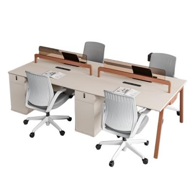 China Staff Office Desk and Chair Combination Table Modern Design for Six People in Commercial for sale