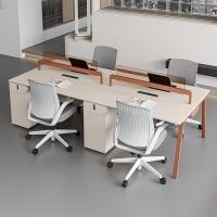 China Staff Office Desk and Chair Combination Table Modern Design for Six People in Commercial for sale