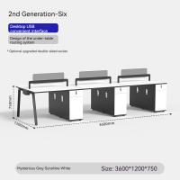 China Staff Office Desk and Chair Combination Table Modern Design for Six People in Commercial for sale