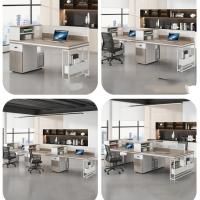 China Employee Desktop Computer Table Multi-functional Office Desk and Chair for 4-6 People for sale