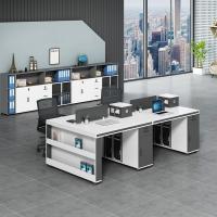 China Modern Design Simple Office Workstation with 2 4 6 Staff Chairs and Desk Combination for sale