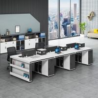 China Modern Design Simple Office Workstation with 2 4 6 Staff Chairs and Desk Combination for sale