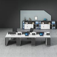 China Modern Design Simple Office Workstation with 2 4 6 Staff Chairs and Desk Combination for sale