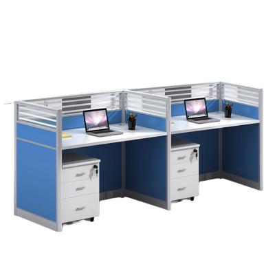 China Modular and Customizable Office Furniture 4-Person Screen Workstation with Desk Space for sale