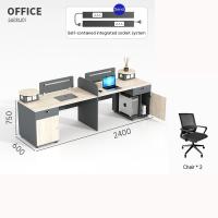 China Solid Wood Style 6-4 People Double Seat Table Workstation Computer Desk and Chair Set for sale