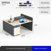 China Solid Wood Style 6-4 People Double Seat Table Workstation Computer Desk and Chair Set for sale