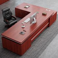 China Large Modern Office Desk and Chair Combination for President Manager Office Furniture for sale