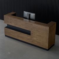 China Solid Wood Corner Reception Desk for Hotel Clothing Store and Company Front Desk Table for sale