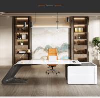 China ISO9001/ISO14001 Certified MDF Baking Varnish Work Table Manager Desk with Drawer for sale