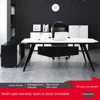 China Modern Single Person Office Desk and Chair Stylish Furniture for Manager's Workspace for sale