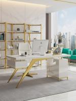 China Commercial Furniture Modern Design Light Luxury Boss Desk with Baking Lacquer Process for sale