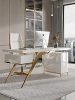 China Commercial Furniture Modern Design Light Luxury Boss Desk with Baking Lacquer Process for sale