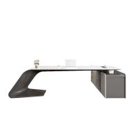 China Modern Office Workstation Fruniture L Shape Executive Boss Desk with Side Cabinet for sale