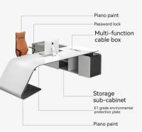 China Modern Office Workstation Fruniture L Shape Executive Boss Desk with Side Cabinet for sale