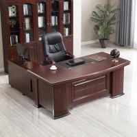 China Solid Wood Executive Office Set for Executive Desk and Chair in Vintage Mahogany for sale