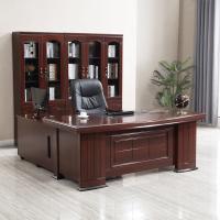 China Solid Wood Executive Office Set for Executive Desk and Chair in Vintage Mahogany for sale