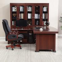 China Solid Wood Executive Office Set for Executive Desk and Chair in Vintage Mahogany for sale