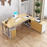 China Modern Simple Style MDF Material L Shape Boss CEO Office Desk Executive Desk with Cabinet for sale