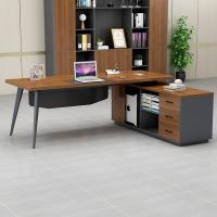 China Large President Desk with Storage File Cabinet PANEL Wood Style Office Furniture for sale